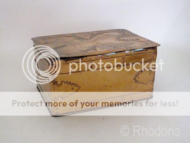 Old Copper Box With Embossed Decorations
